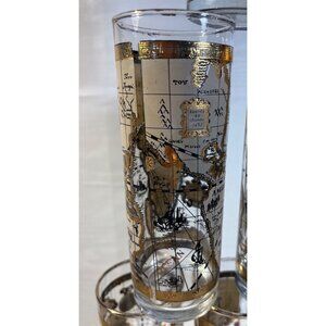 Cera | Dining | Cera World Map Highball Glasses 22k Gold Mcm Barware ...